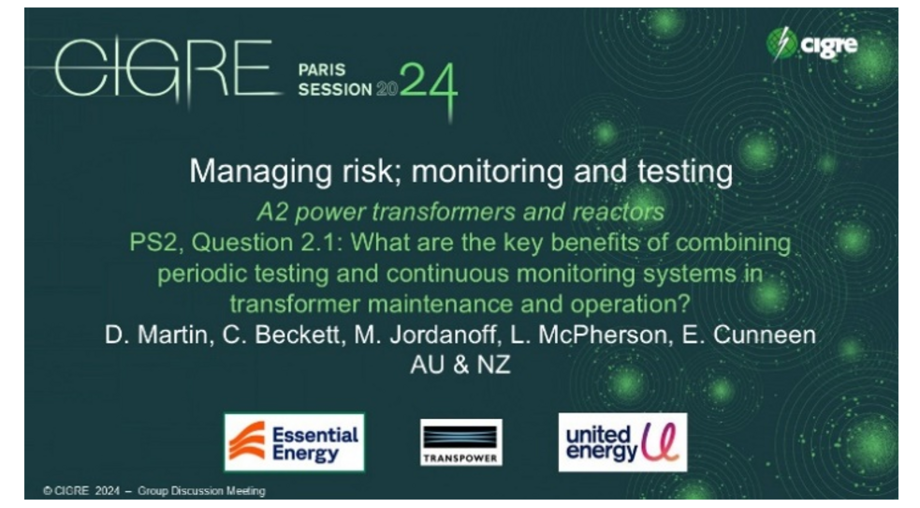 CIGRE New Zealand – Fifth year of the A2 power transformers and ...