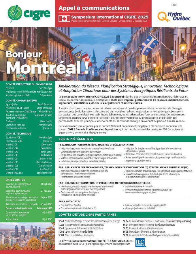 CIGRE International Symposium Montreal 2025 | ELECTRA
